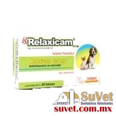 Rx Relaxicam caja con 30 tabletas de 2.5 mg - SUVET
