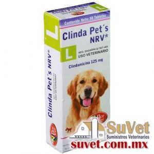 Clinda Pet´s L caja con 30 tabletas de 125 mg - SUVET