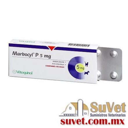 Marbocyl P caja con 100 comprimidos de 5 mg - SUVET